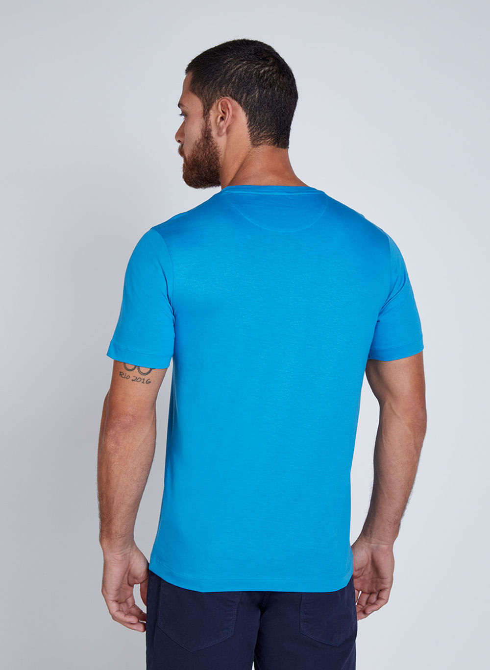 Camiseta Pima Básica Essencial Slim Fit Masculina Individual - Individual