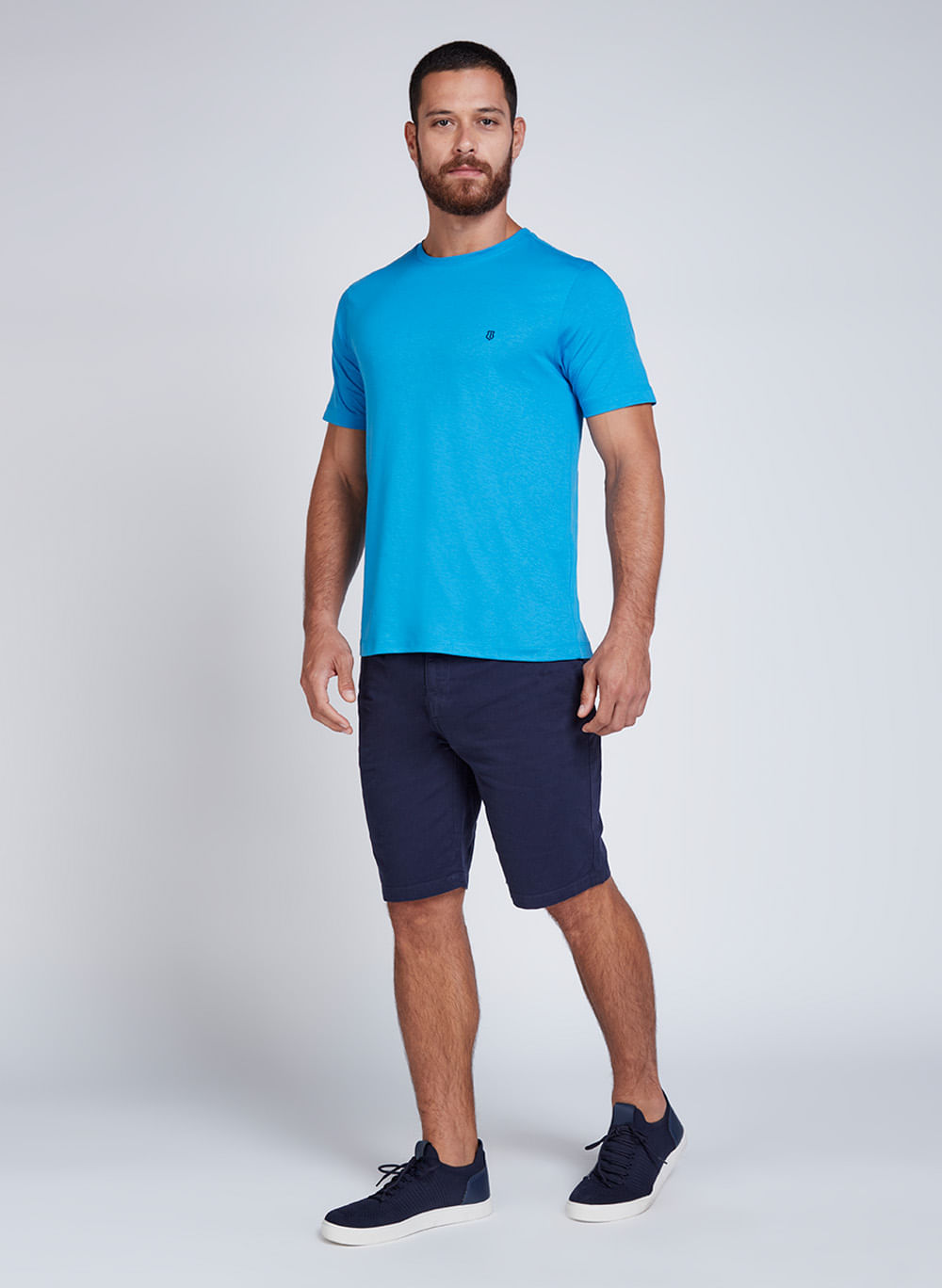 Camiseta Pima Básica Essencial Slim Fit Masculina Individual - Individual