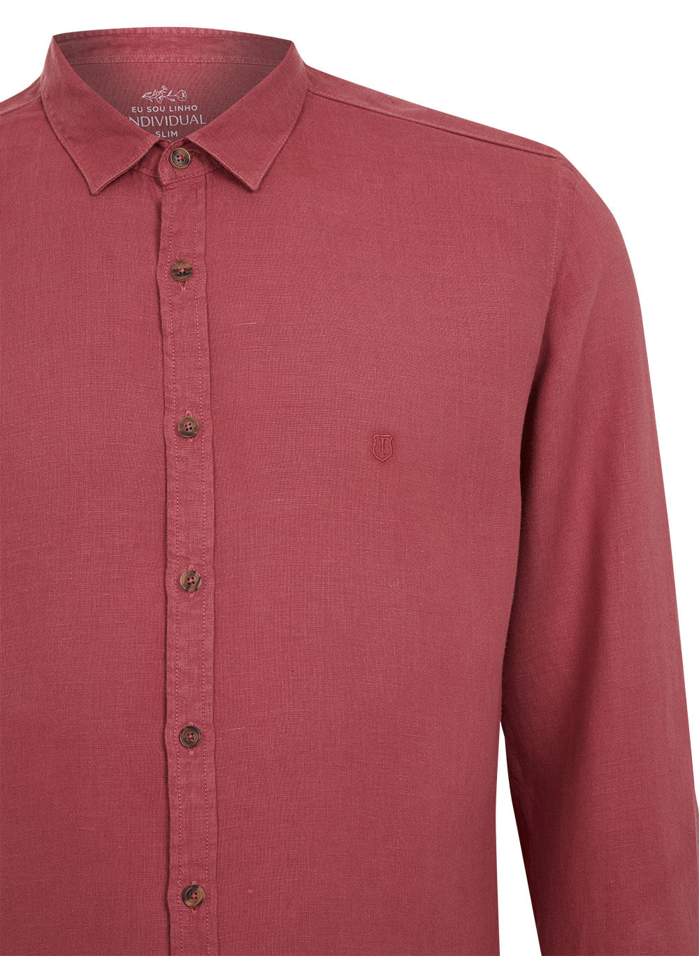 Camisa Slim Fit Linho Garment Masculina Individual - Individual