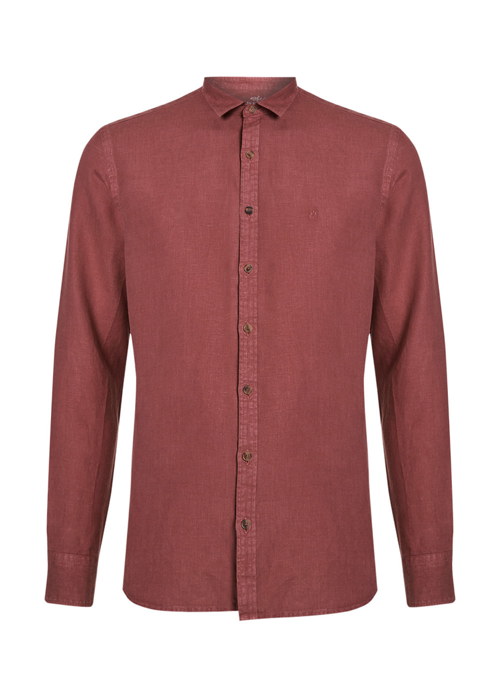 Camisa Slim Fit Linho Garment Masculina Individual - Individual