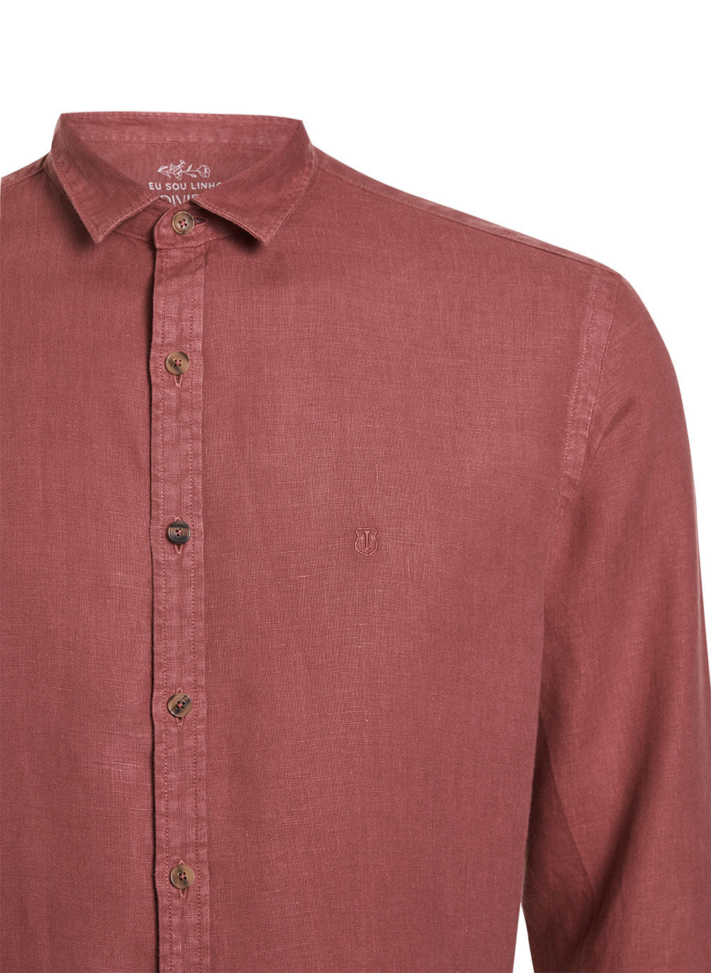 Camisa Slim Fit Linho Garment Masculina Individual - Individual